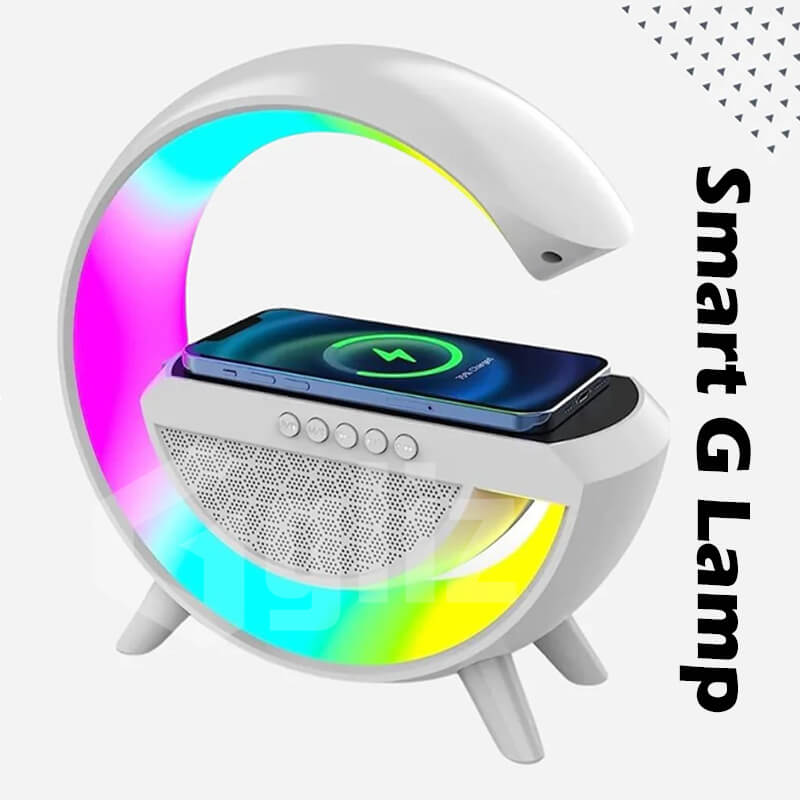 G Lamp Speaker With Digital Clock, RGB Multifunction Wireless Charger ...