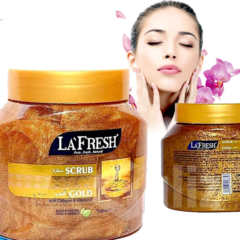 Lafresh Gold Body & Face Scrub with Collagen and Vitamin E - Gliz.lk