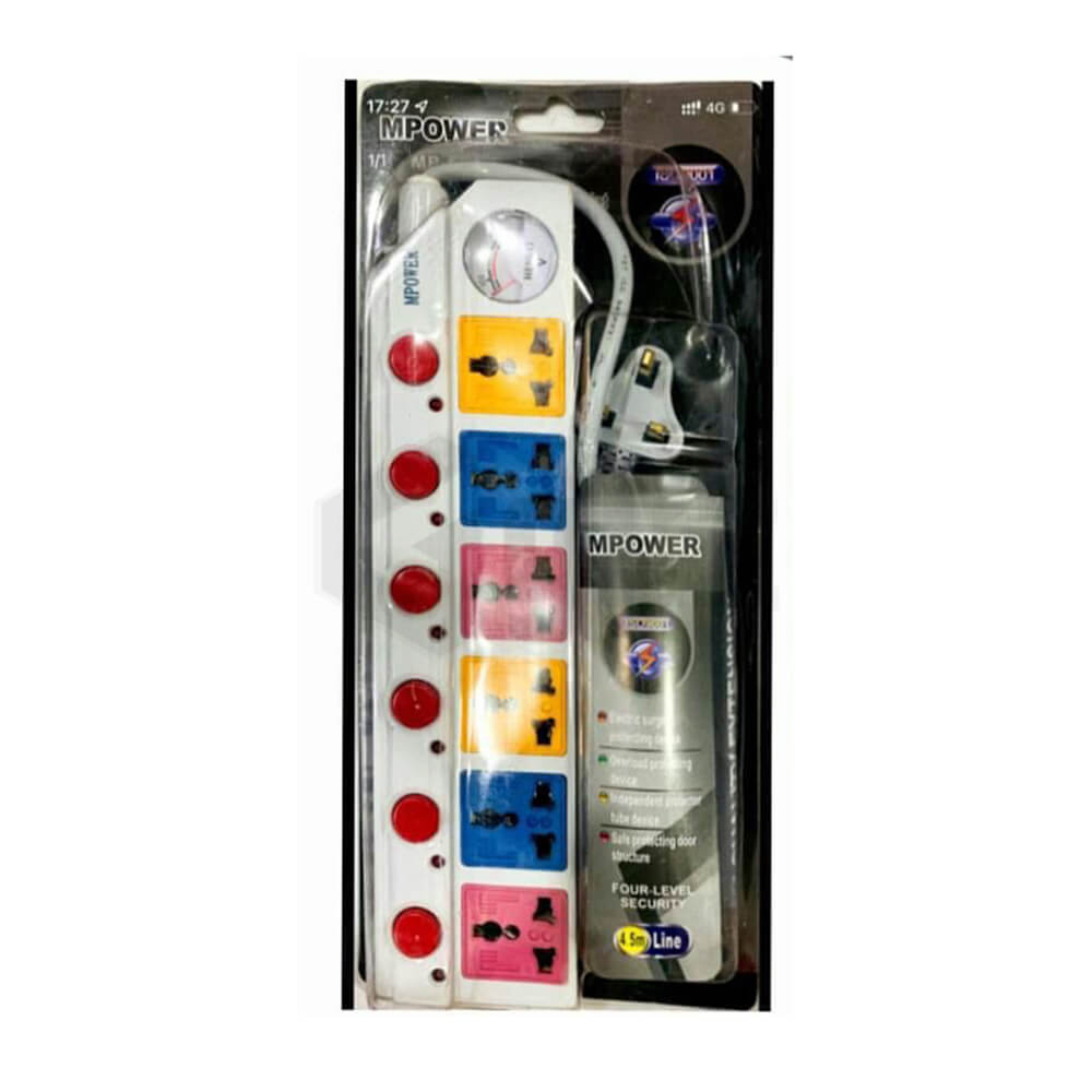 6 Port Multi Plug Extension Cord 4 5 M Mpower Gliz Lk