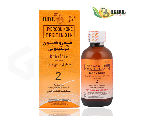 RDL 2 Hydroquinone Tretinoin Baby Face Solution 60ML rdl - Gliz.lk