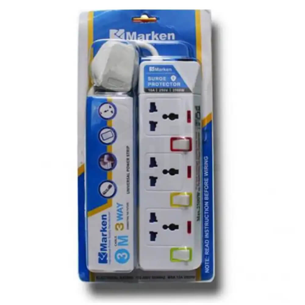 Marken Extension Power Strip With Surge Protector Multi Switch Socket 3 ...