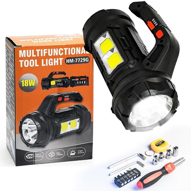 Multi Functional SOS Light with Tool Box, Torchlight 18W, Handheld ...